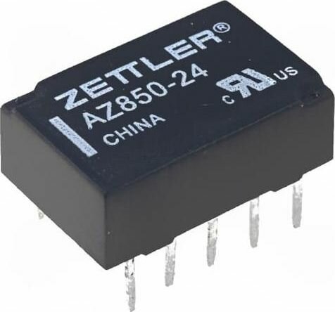 Реле ZETTLER AZ850-24 электромагнитное DPDT Uобмотки: 24ВDC 0,5A/125ВAC 1А 1шт