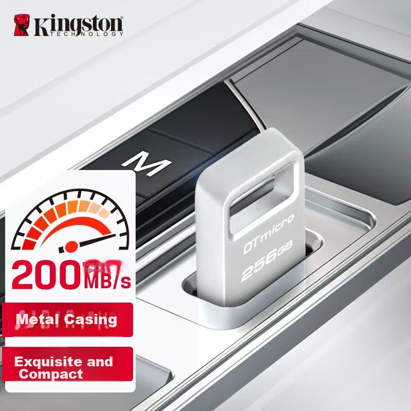 Kingston 256GB USB 3.2 Gen1 металлический мини-флешка с скоростью чтения 200 МБ/с Ёмкость：256 ГБВерсия：DTMC3G2