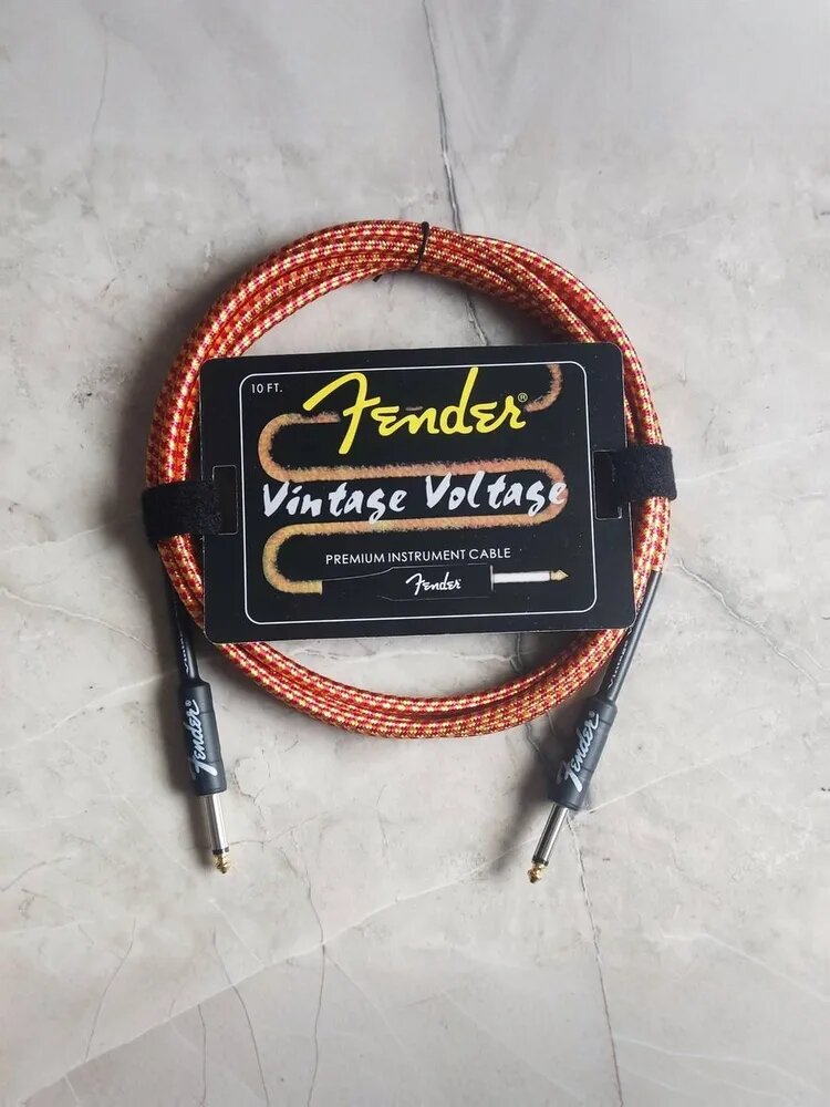 Премиум гитарный кабель санберст 3 метра 6.3 jack Fender Vintage Voltage, шнур для для электрогитары, электроакустической, провод для комбика.