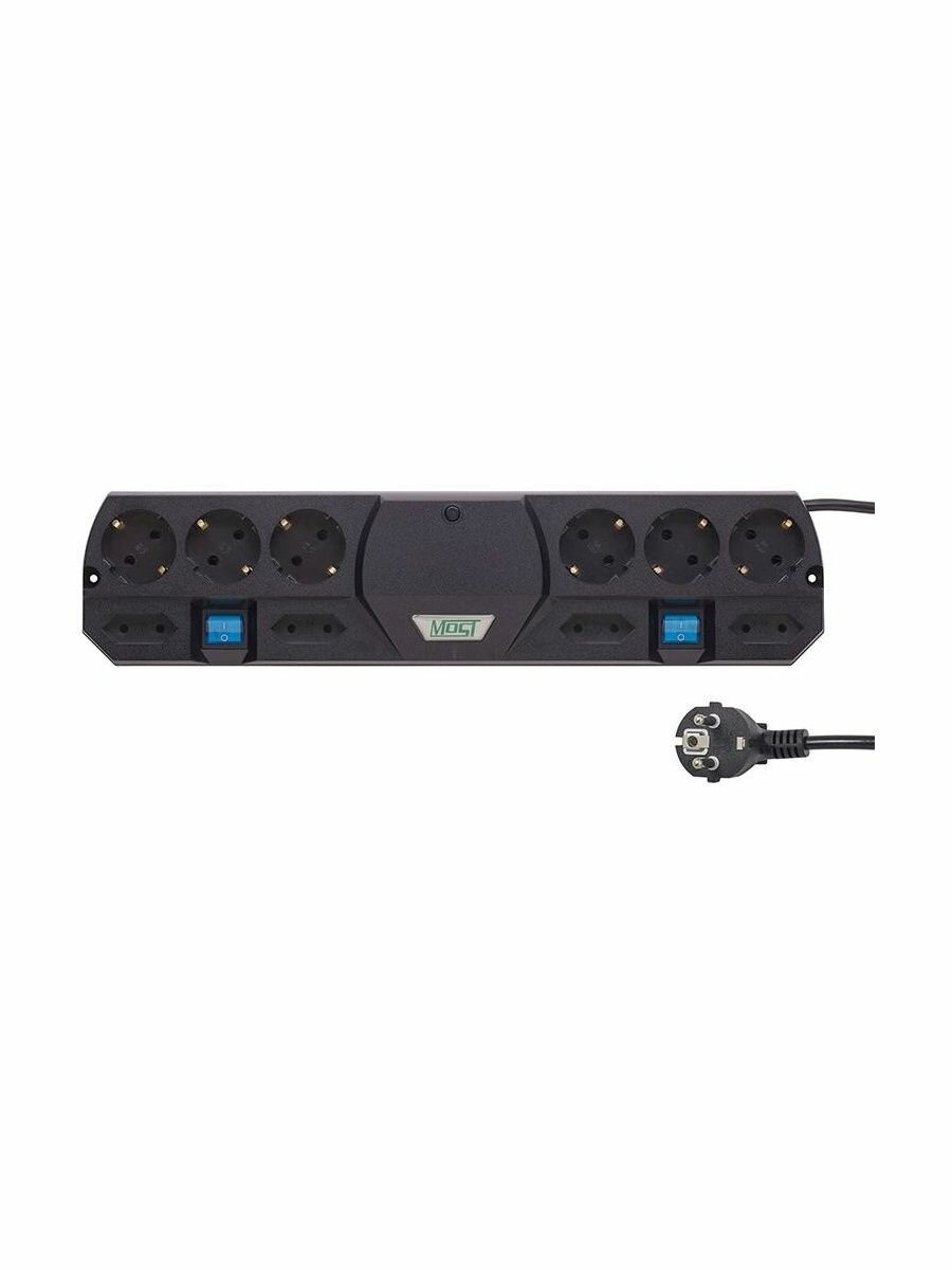 Сетевой фильтр Most TRG 5м (10 розеток) черный (коробка) Net Filter Most TRG 5m (10 outlet) black Box