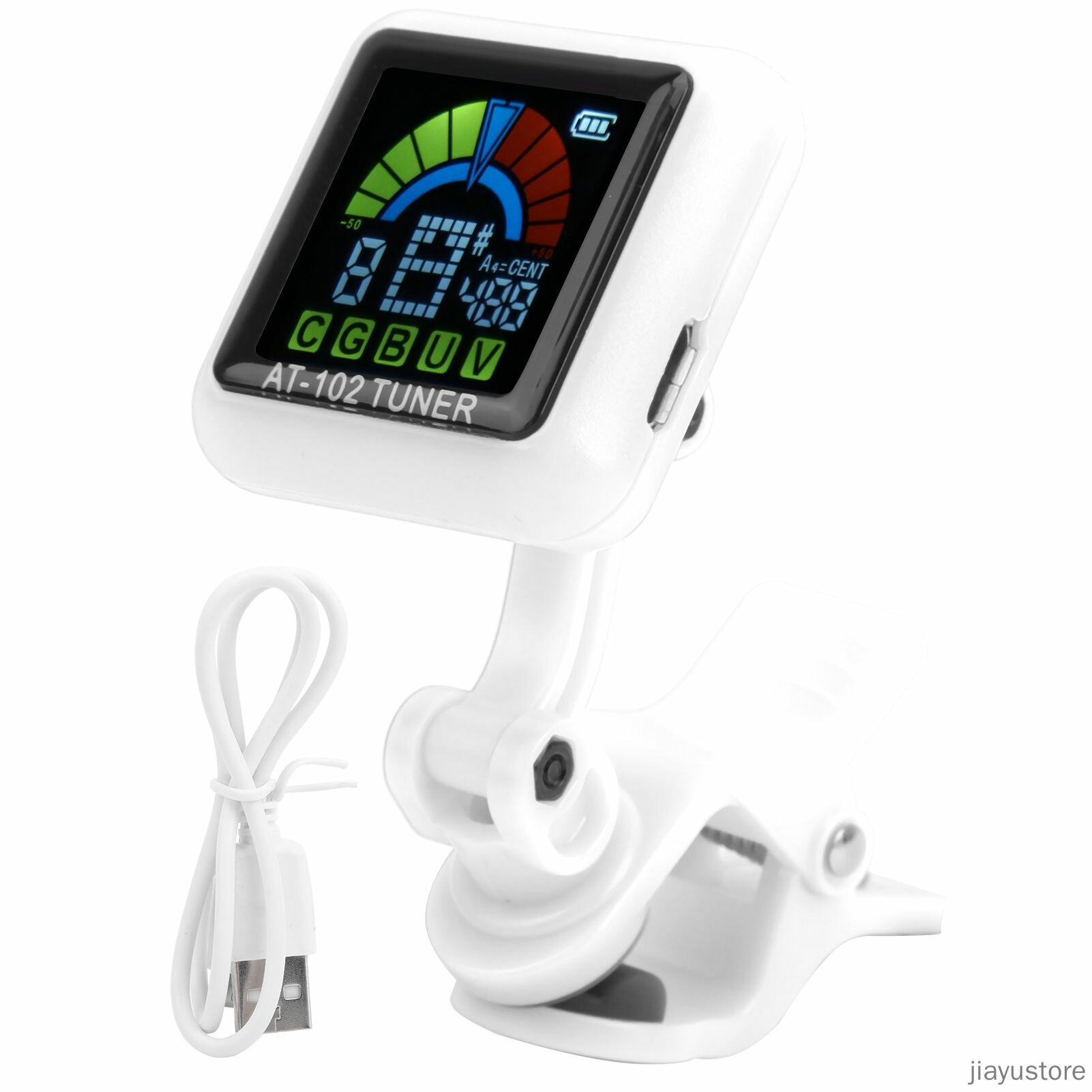 Хроматический клиповый тюнер с цветным экраном и USB-заряжаемым аккумулятором универсальный прибор для гитары, скрипки, укулеле с широким частотным диапазоном