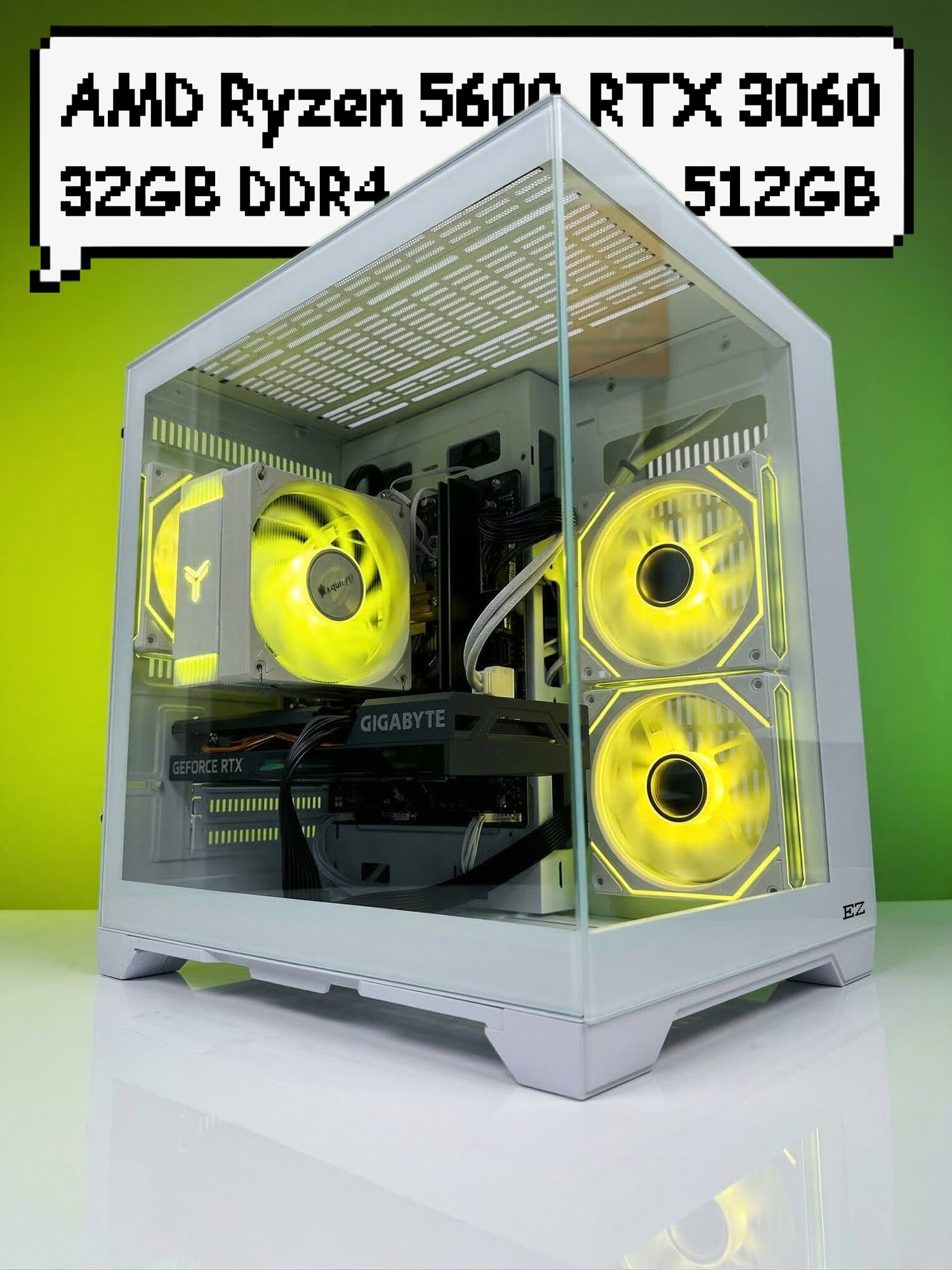 Игровой ПК EZPC RTX 3060 12Gb | Ryzen 5 5600 | 32GB DDR4 | 512GB SSD | Win 10 Pro