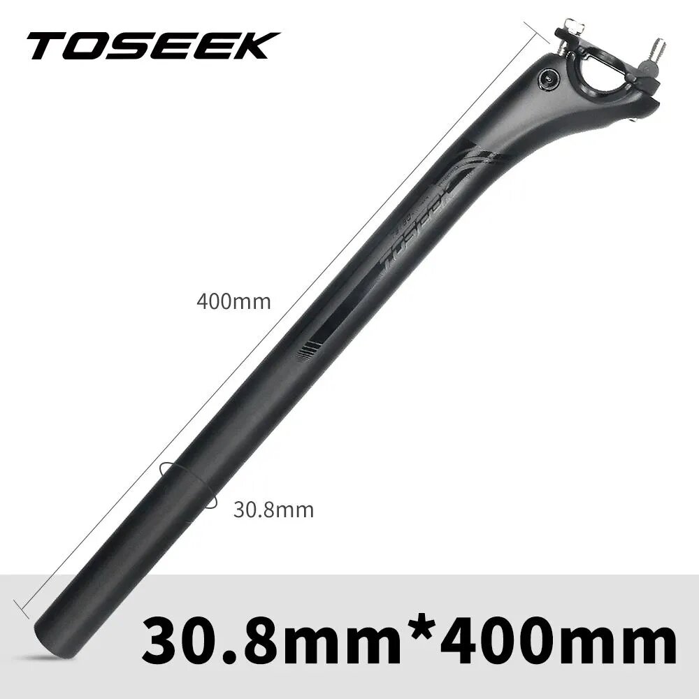 Подседельный штырь для шоссейного велосипеда TOSEEK 27.2 30.8 31.6 мм, матово-черный, полностью карбоновый