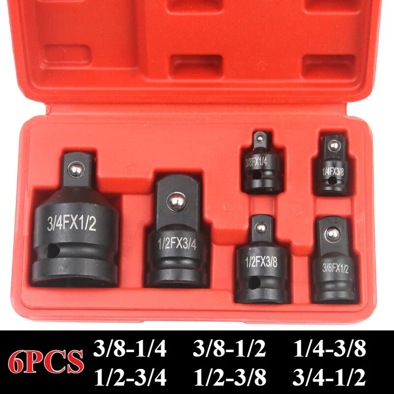 Набор переходников для гайковерта из нержавеющей стали 6PCS Set with Box