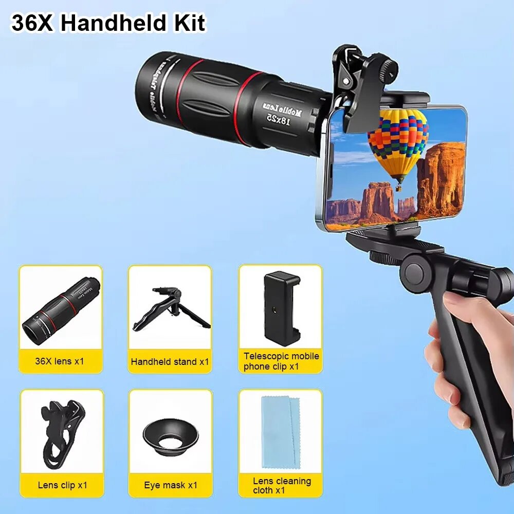 Телеобъективы для телефона 18/28/36x zoom набор из 3 шт. 36X handheld kit