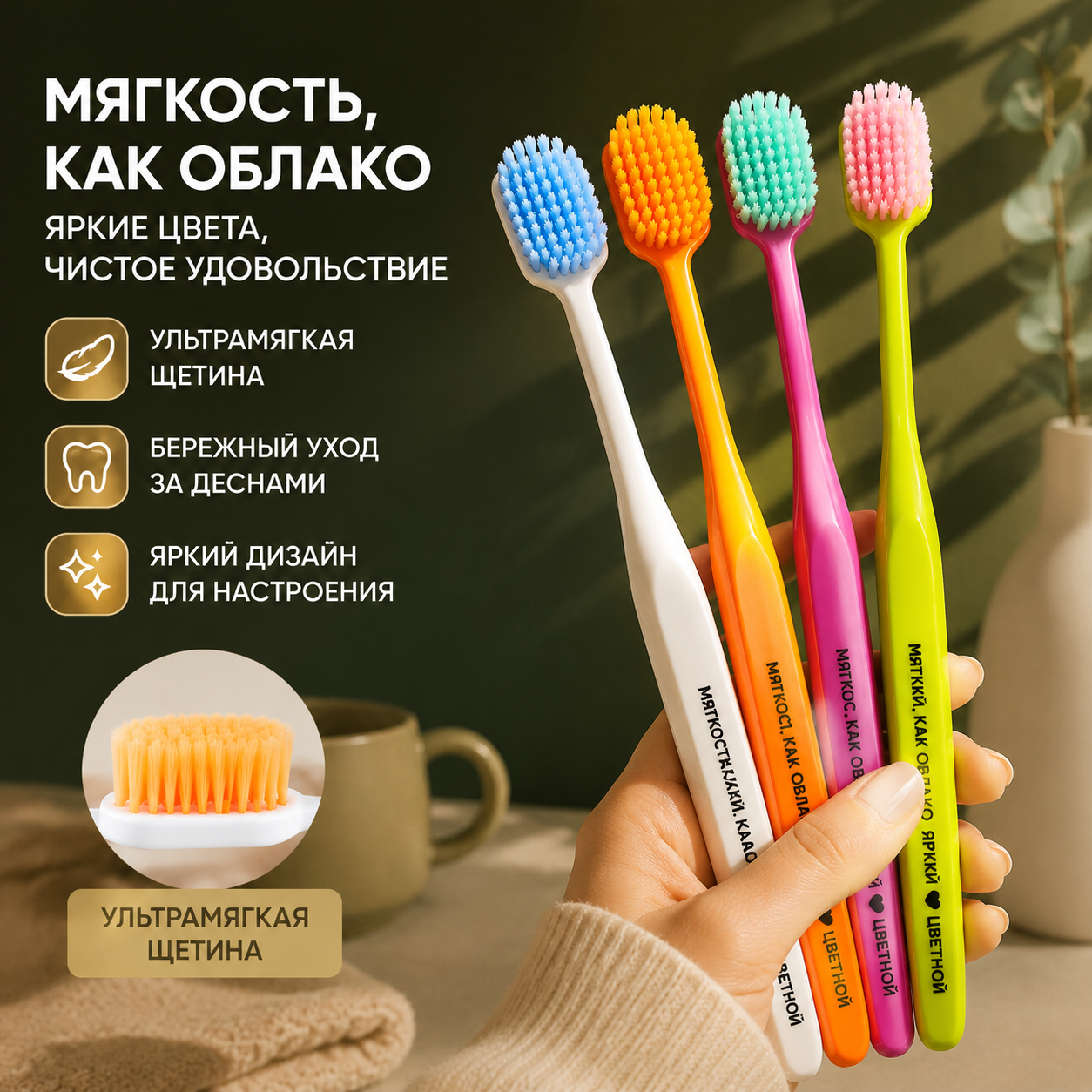 Зубная щетка набор зубные щетки pesitro 3980 щетинки médias