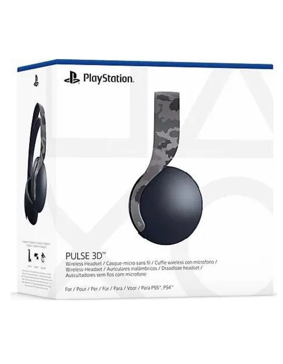 Наушники беспроводные PlayStation PULSE 3D, Bluetooth, микрофон, черные, серые