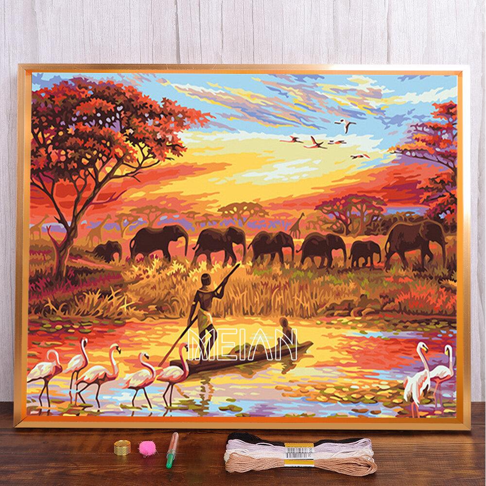 MEIAN Набор для вышивания,30x40CM,11CT,40 цветов