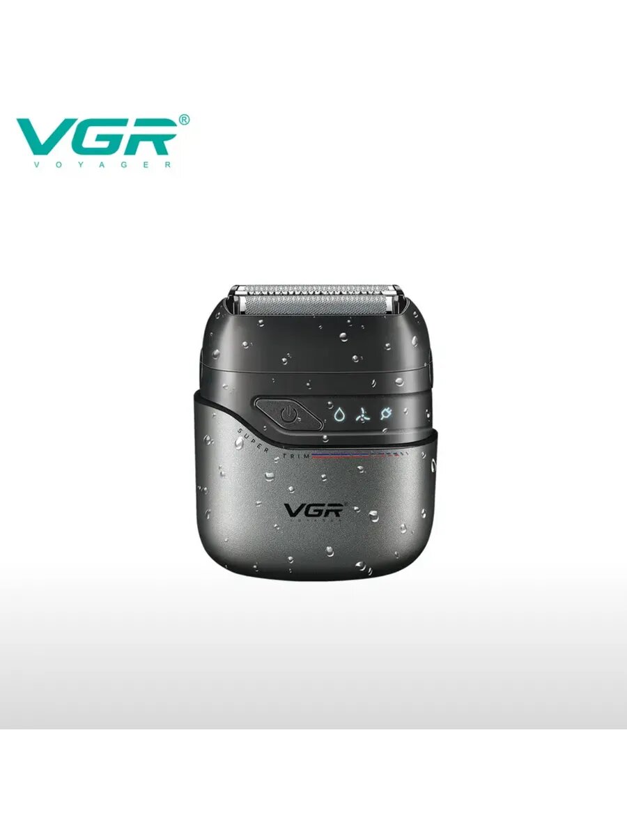 Электробритва VGR V-379, для лица, металлическая, влагозащитная, автономная, Li-ion