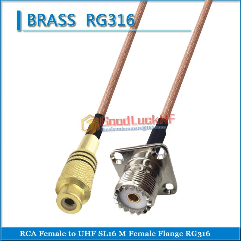RCA-K UHF RG316 кабель 20 CM, RCA-K UHF-KF