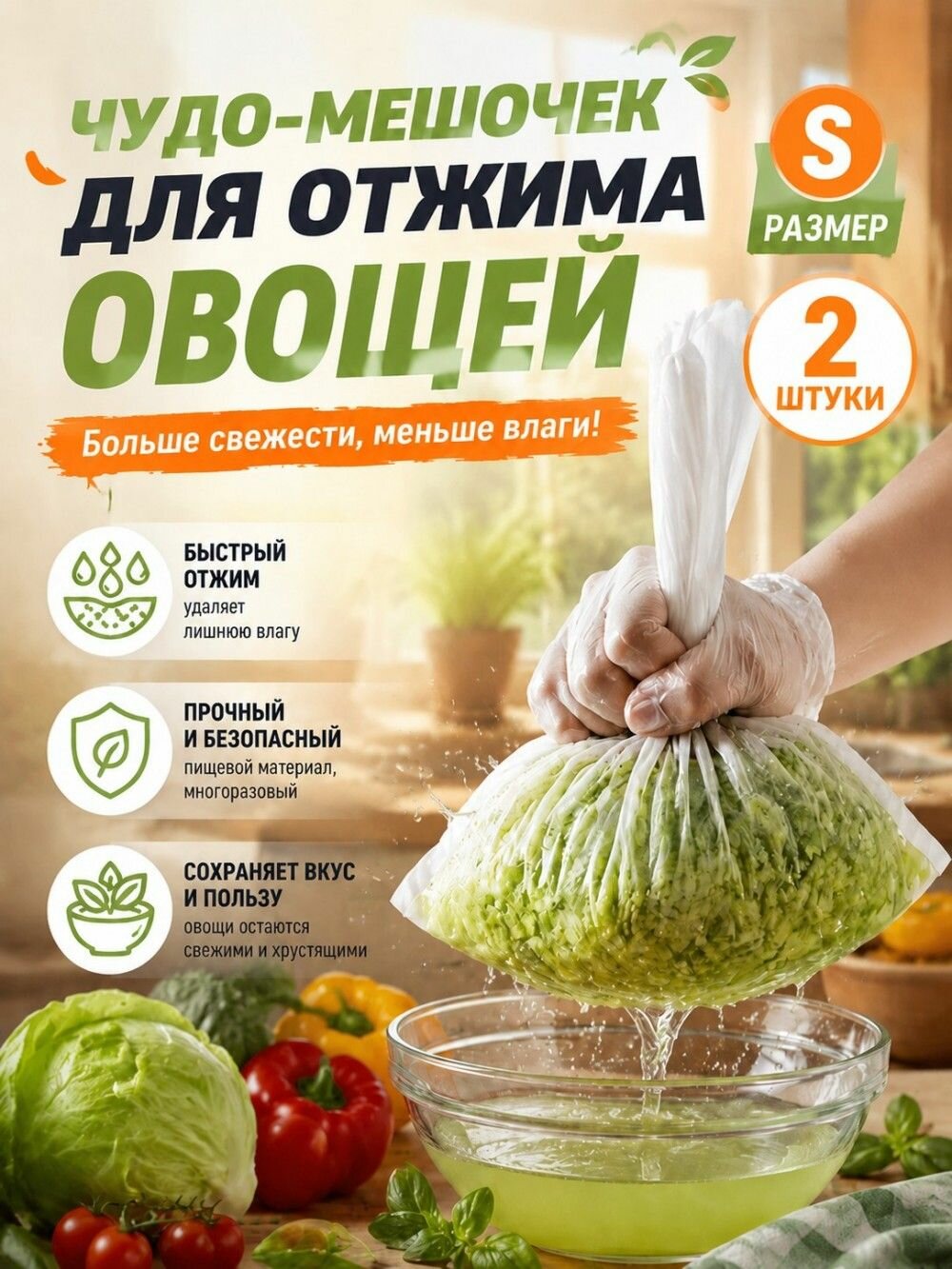 Пакет, мешок для приготовления х 37 см, 10 мкм, 2 шт
