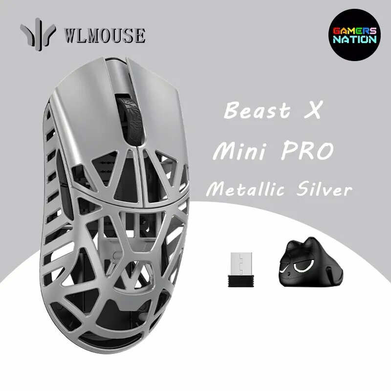 Игровая мышь беспроводная BEAST X MINI PRO, серебристый