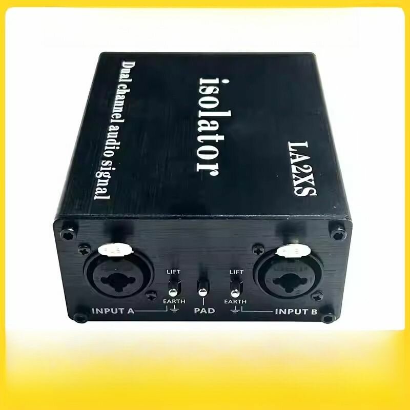 Двухканальный аудиоизолятор, шумоподавление, гибридный XLR-интерфейс 6,5 мм, переключатель заземления, сцениче