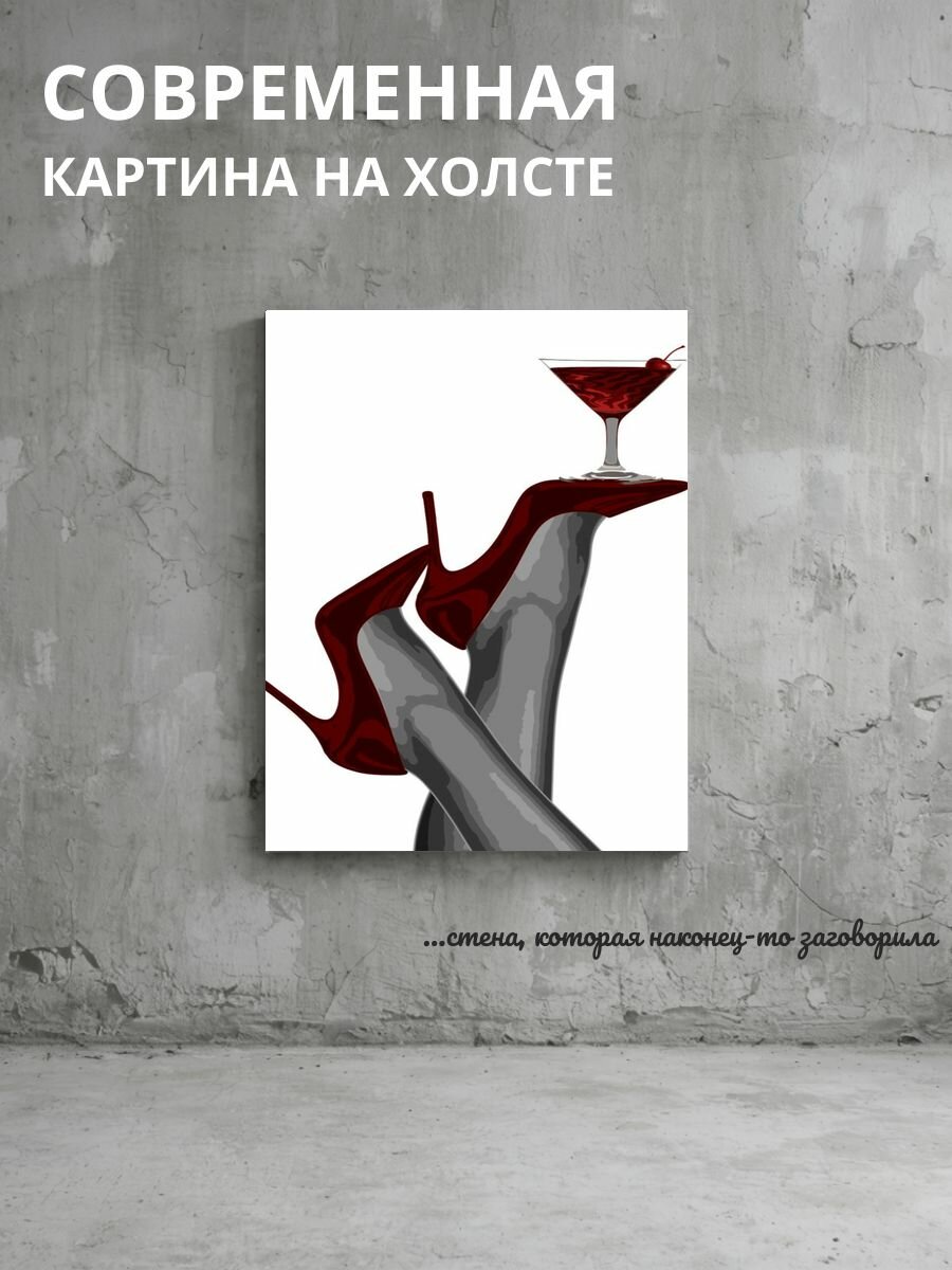 Картина на холсте Модная обувь/женская эстетика 50x70 см