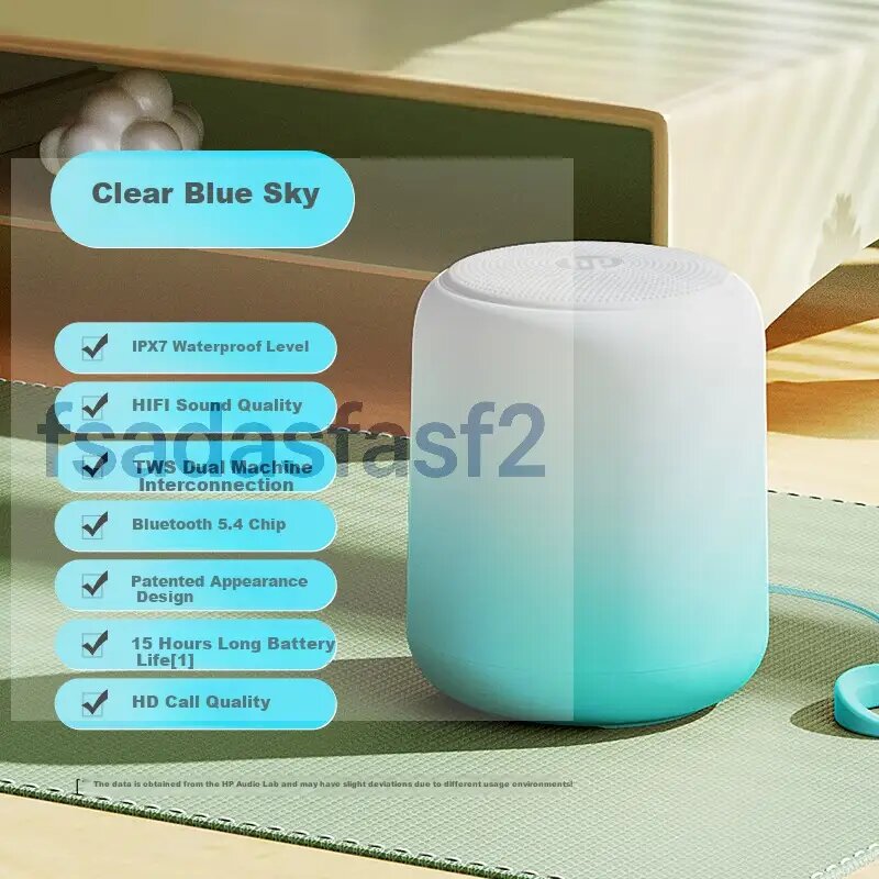 HP BTS07pro Bluetooth Speaker for Desktops, Laptops, and Smartphones Portable Outdoor Mini Wireless Interconnected Small Speaker Mother's Day Gift Blue