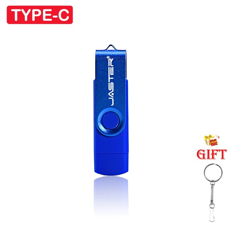 USB-флешка JASTER TYPE-C 64/32/16 ГБ Синий, 16GB, blue