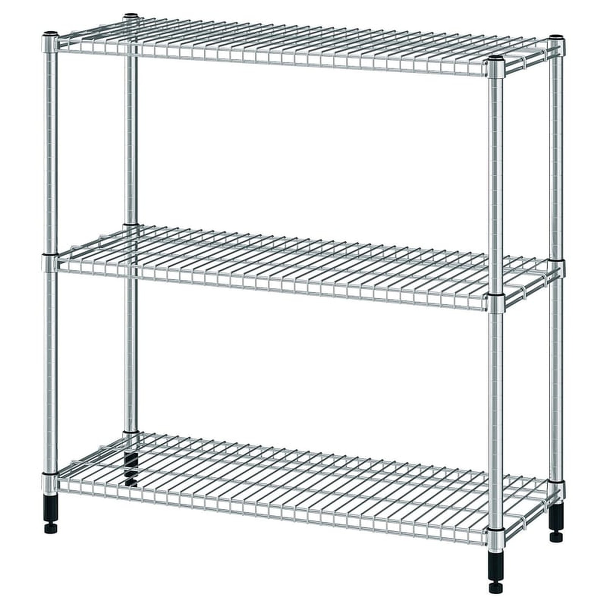 Полка IKEA OMAR 100.697.63, оцинкованная сталь, напольная, 92 см x 36 см x 94 см