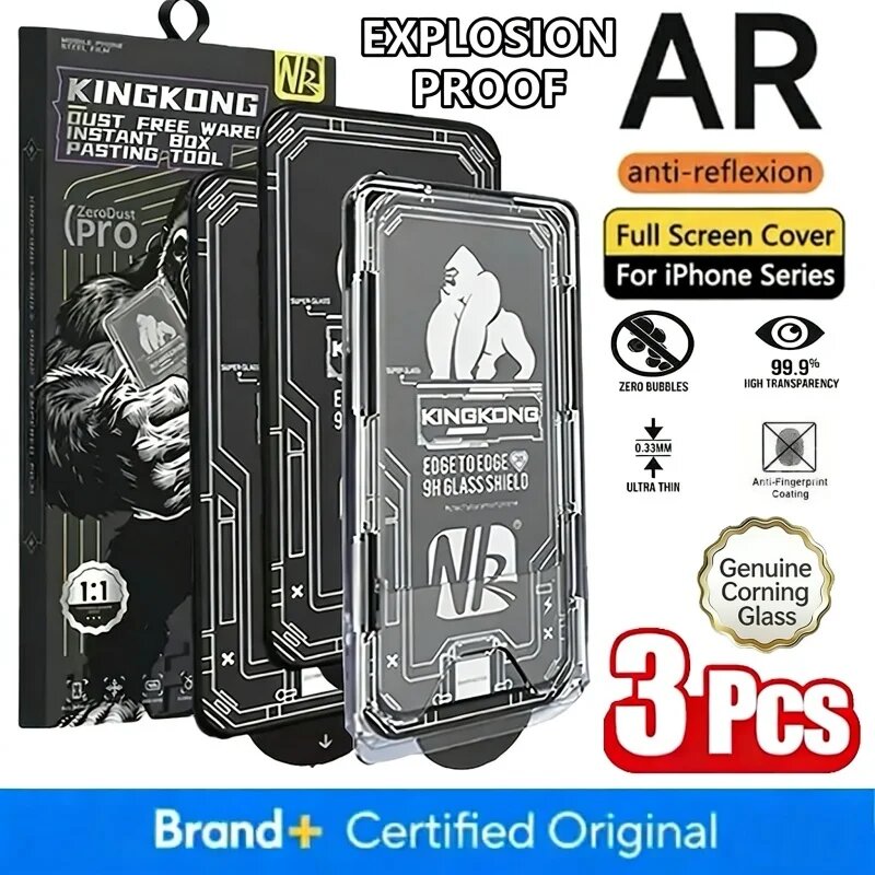 Набор Из 3 Защитных Стекол 9H Для Apple iPhone 17 Pro Max, 16, 15, 14 Plus iPhone17 Pro