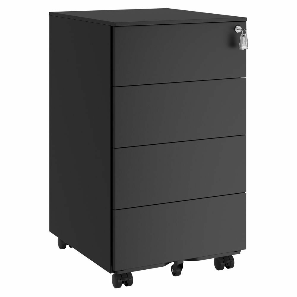 Тумбочка на колесиках SONGMICS 5,1 x 39 x 69,3 см, цвет черный, OFC064B16