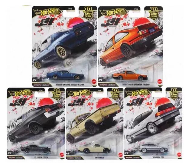 Машинка Mattel HOTWHEELS CAR CULTURE JAPAN HISTORIES 5 1/64 FPY86-9C1P-5PCS