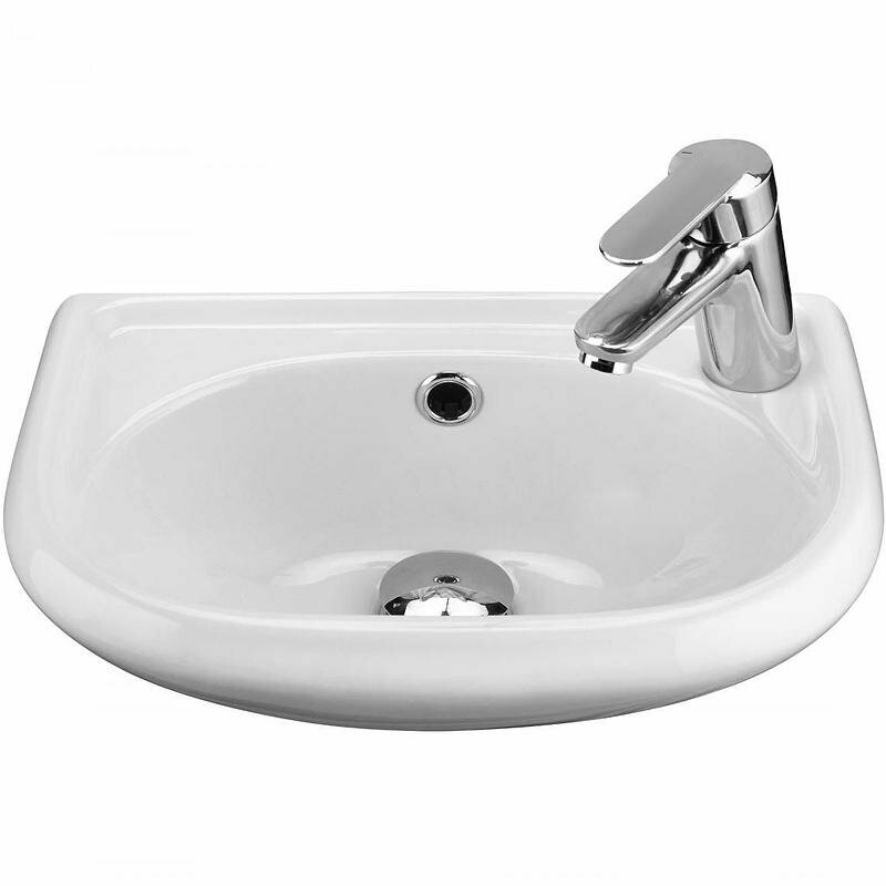 Раковина Santek Бриз 40 R 1WH110445 Белая, фаянс, подвесная, с переливом