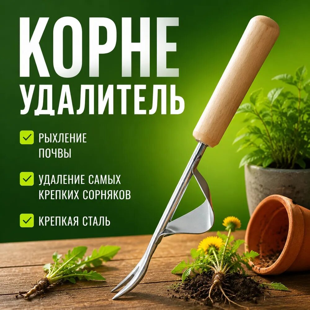Корнеудалитель, рукоятьНержавеющая сталь