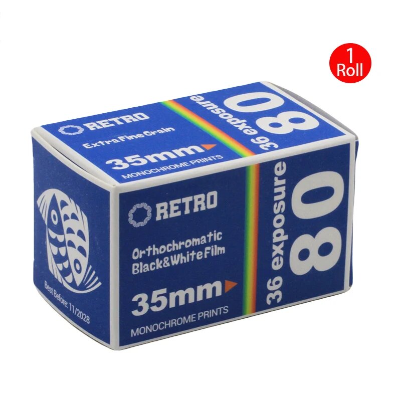 RETRO 80 Черно-белая пленка 35мм, 36 кадров, 1 Roll