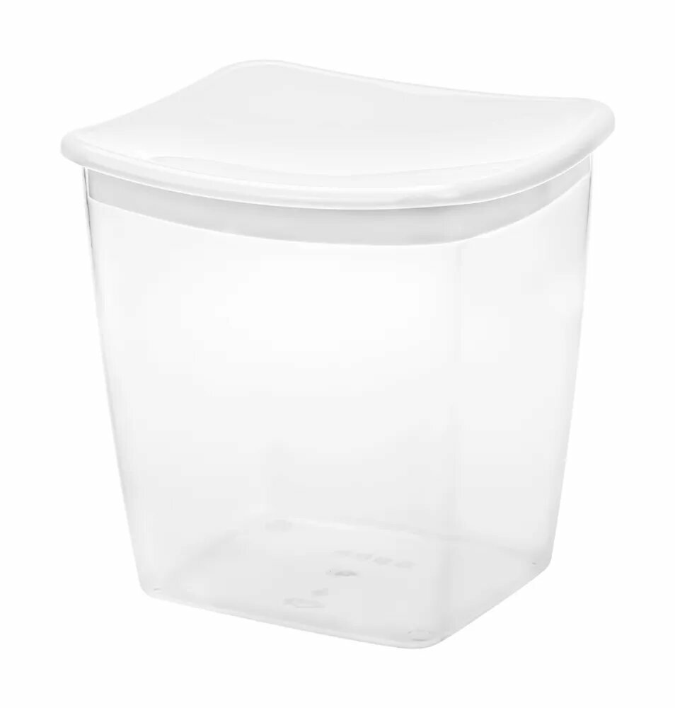 Емкость для сыпучих продуктов Idea, квадратная, 1л, 13x12.5x11.5см, белый