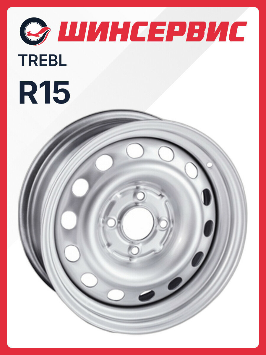 Стальной колесный диск TREBL X40040 R15x6J 4x98 ET40 ЦО58.1 для автомобиля