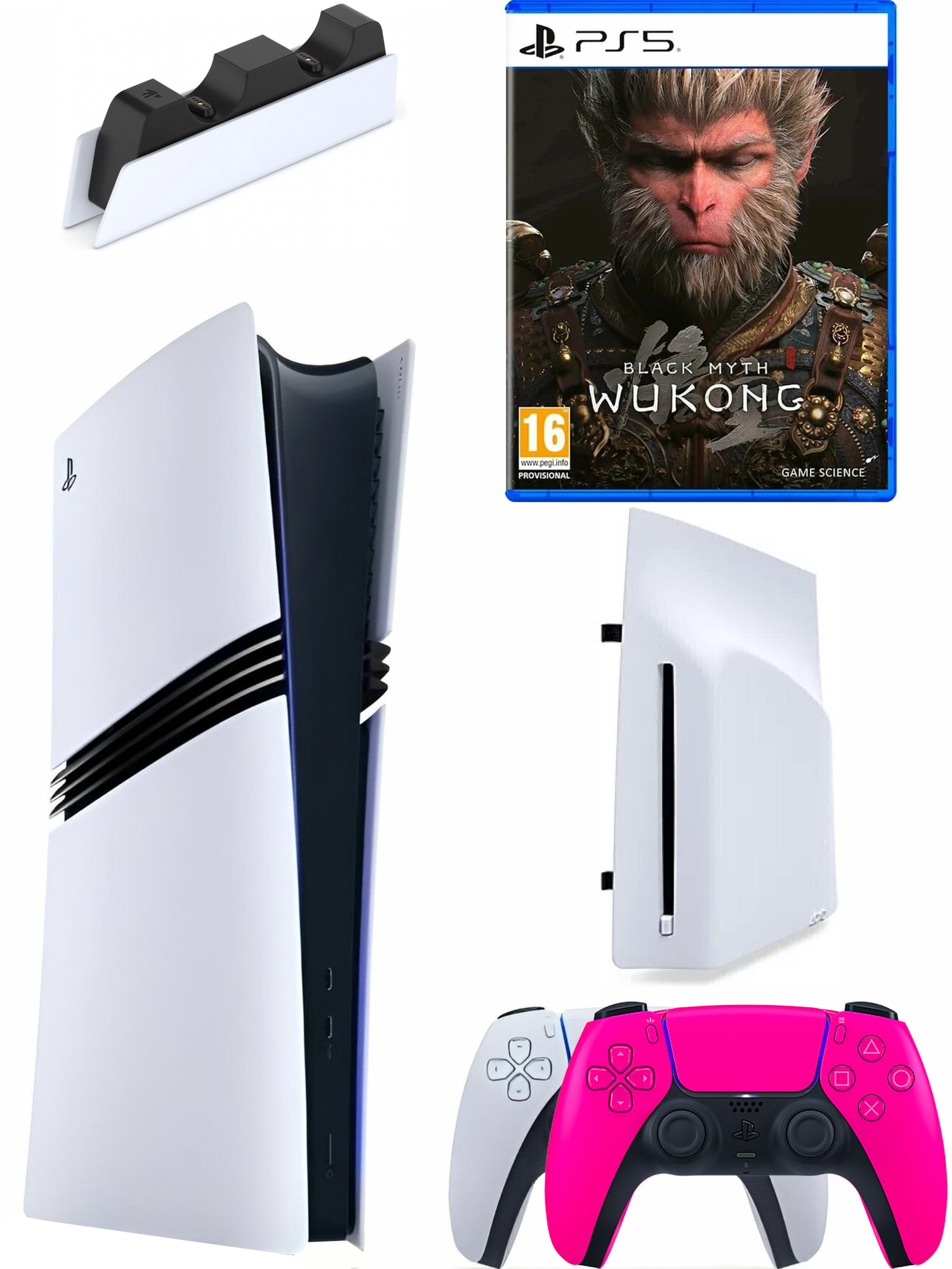 Игровая приставка Sony PS 5 Pro Digital Edition+Зарядная станция+ Дисковод +2-ой геймпад+ Black Myth Wukong,2Tb SSD