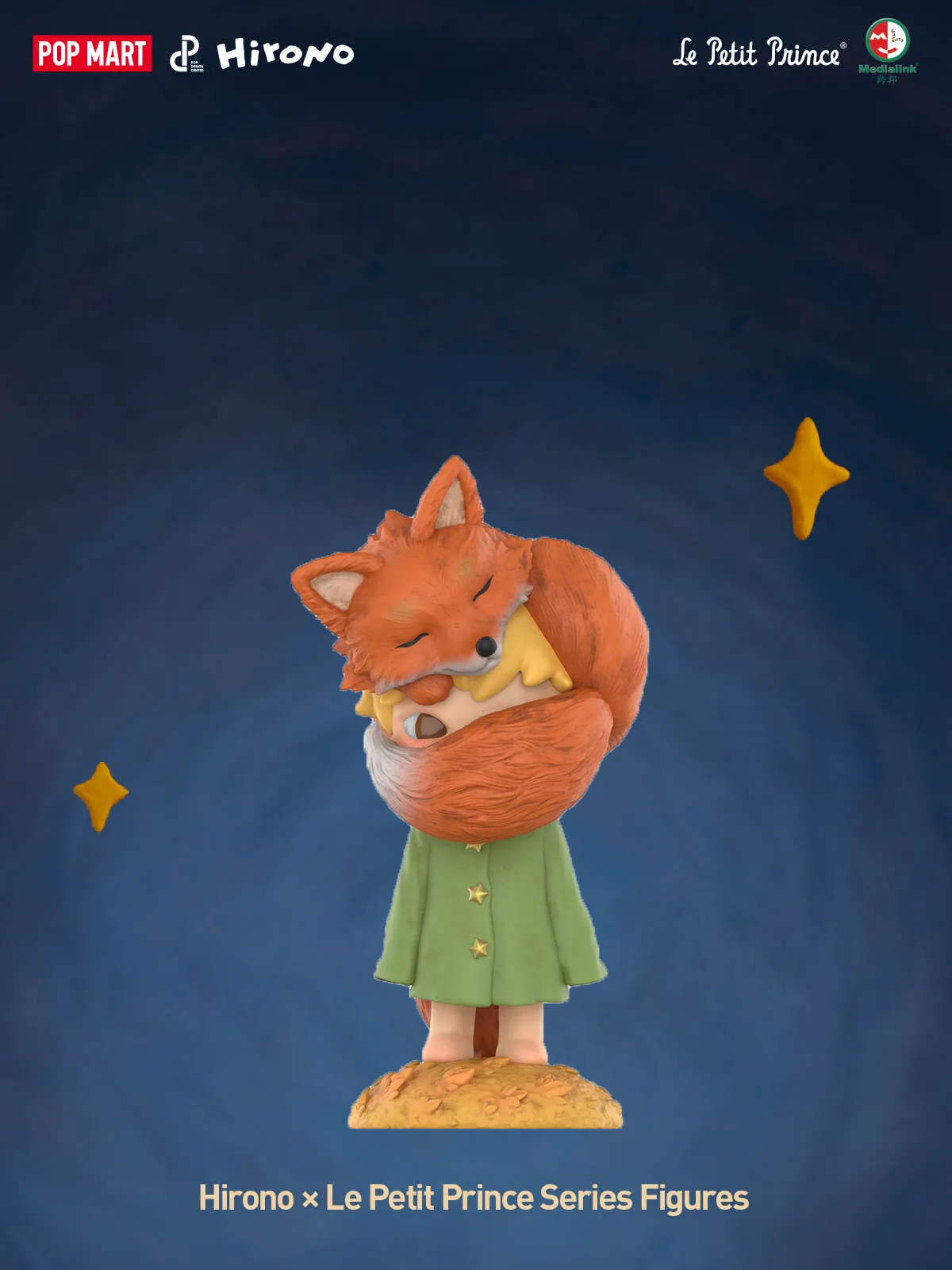 Коллекционная фигурка Слепая коробка POP MART Hirono × Le Petit Prince Series Figures -The Fox, 1 шт,8 cm