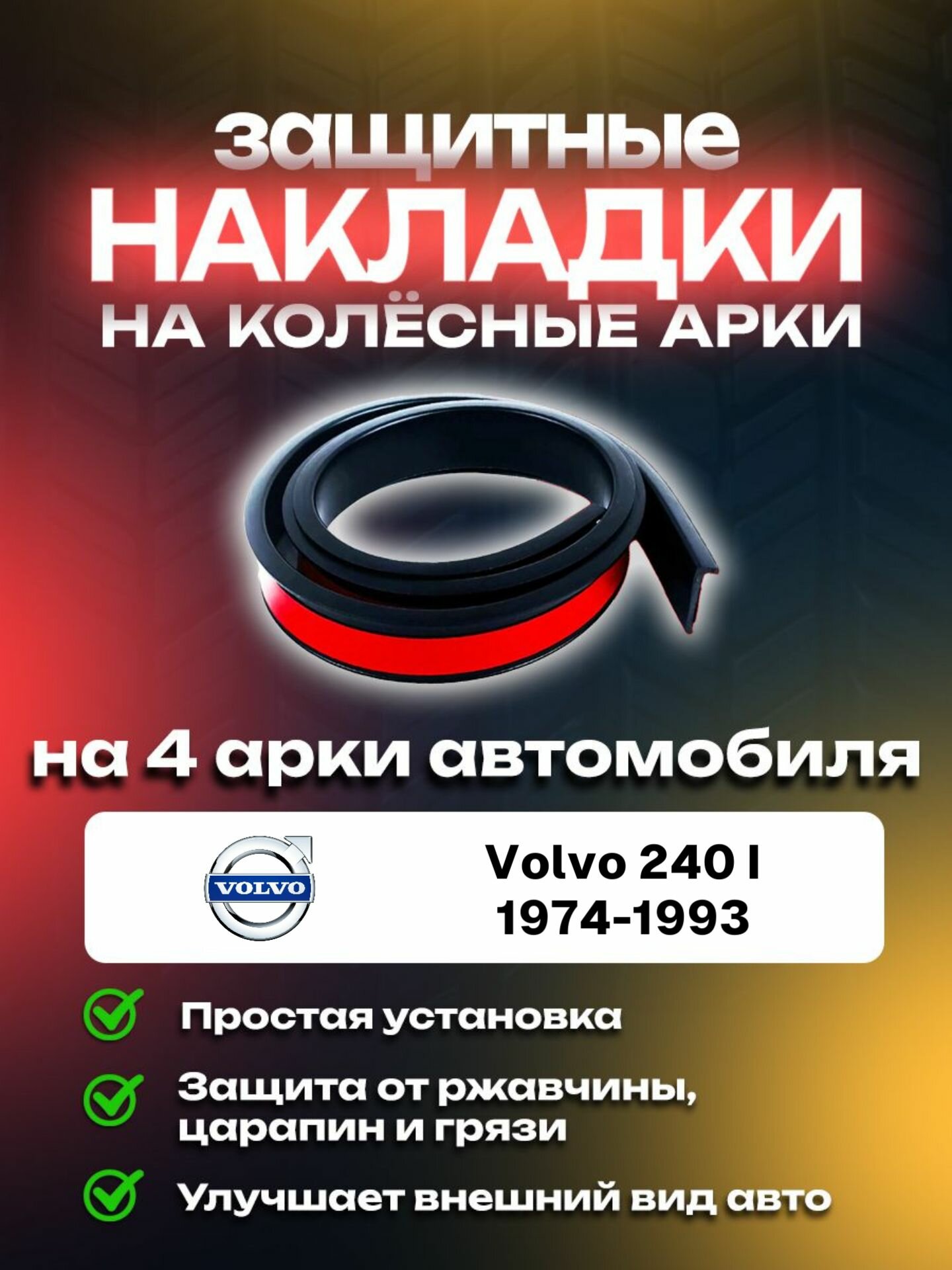 Накладки на арки автомобиля Volvo 240 I (1974-1993)/ Вольво 240 1 поколение защитные