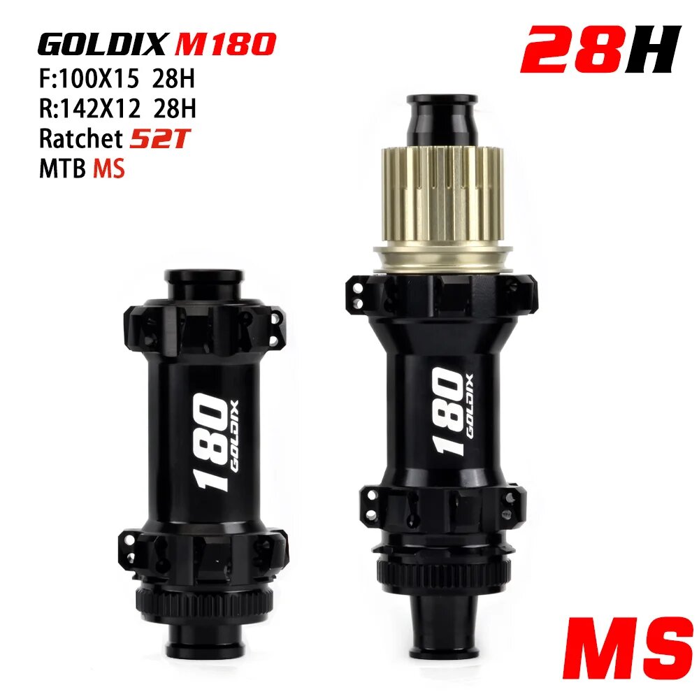 Ступица GOLDIX M180 MTB 28H MS 100x15 142x12