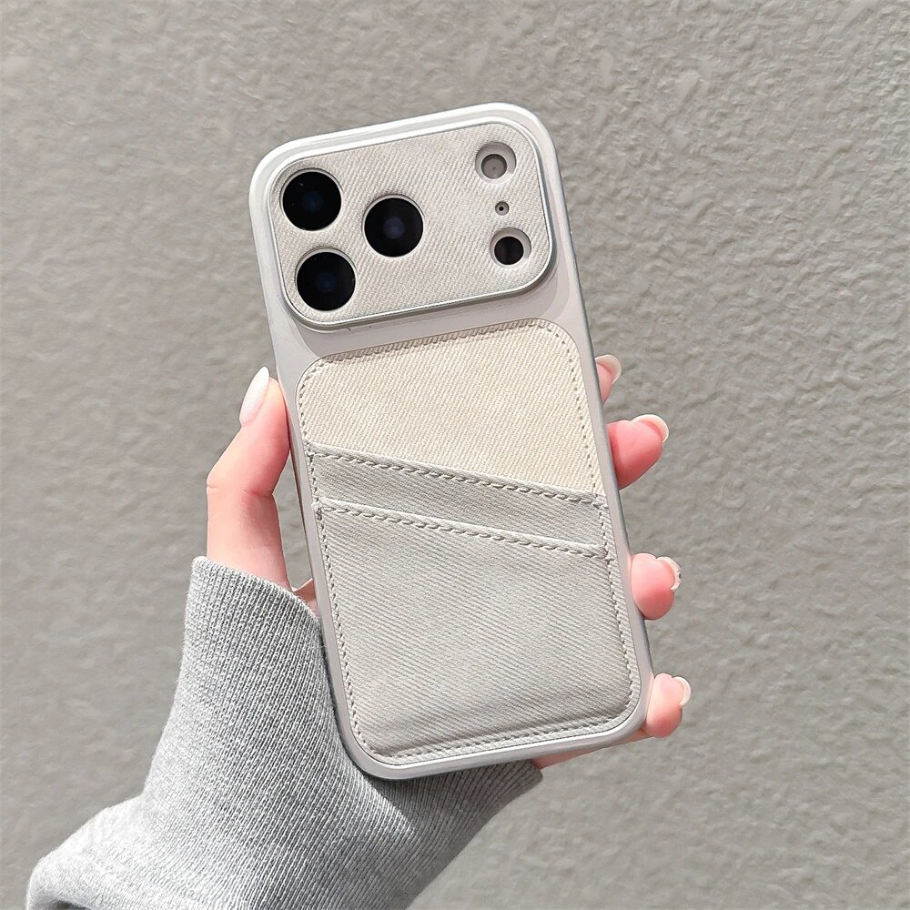 Чехол-кошелек с карманом для карт для iPhone 17 Pro Max 16 15 14 13 12 Air, iPhone 16, Серый, Gray