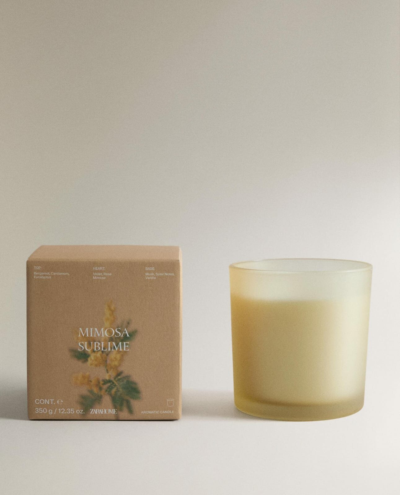 Свеча ароматическая ZARA HOME MIMOSA SUBLIME, желто-черный, 350 г, 10 x 10 x 10 см 6426/705/300-99