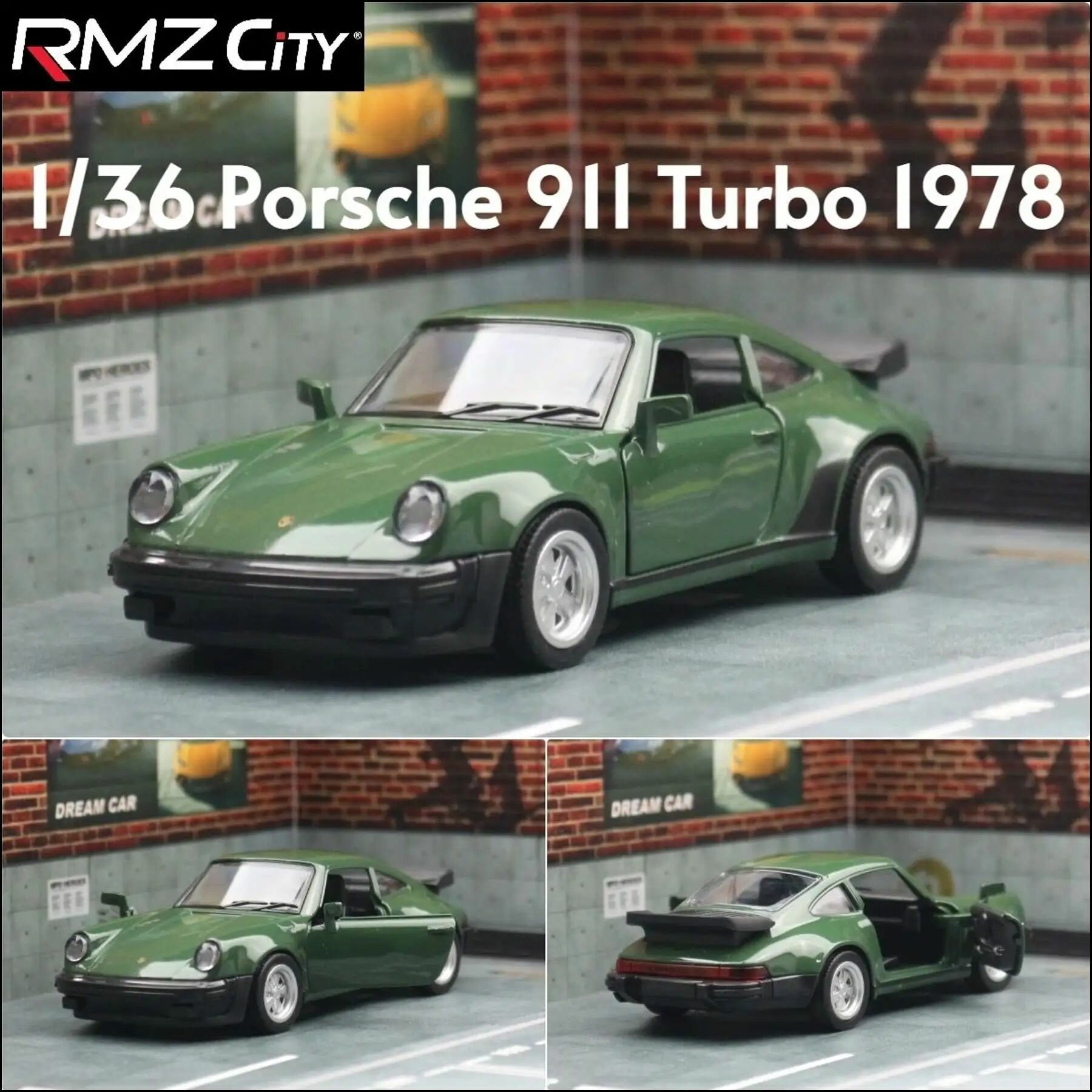 RMZ CiTY 1:36 Коллекционная металлическая машина Porsche 911 Turbo 1978 Classical car