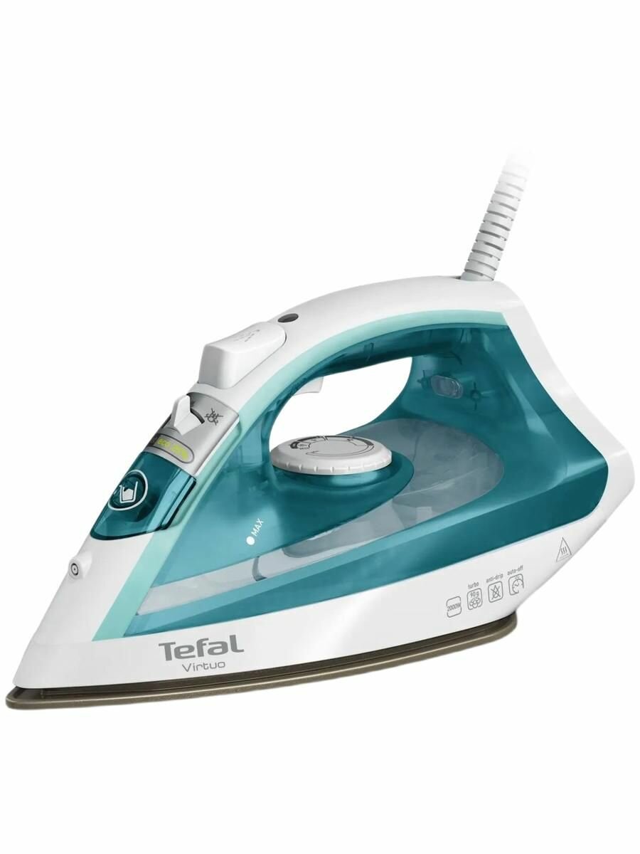 Утюг Tefal FV1R10F1, бирюзовый, мощность 2000 Вт , автоотключение