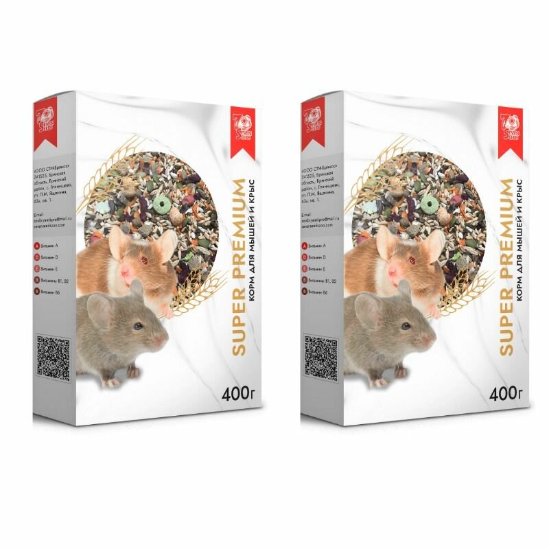 Seven Seeds Superpremium Корм для мышей и крыс, 400 гр, 2 уп