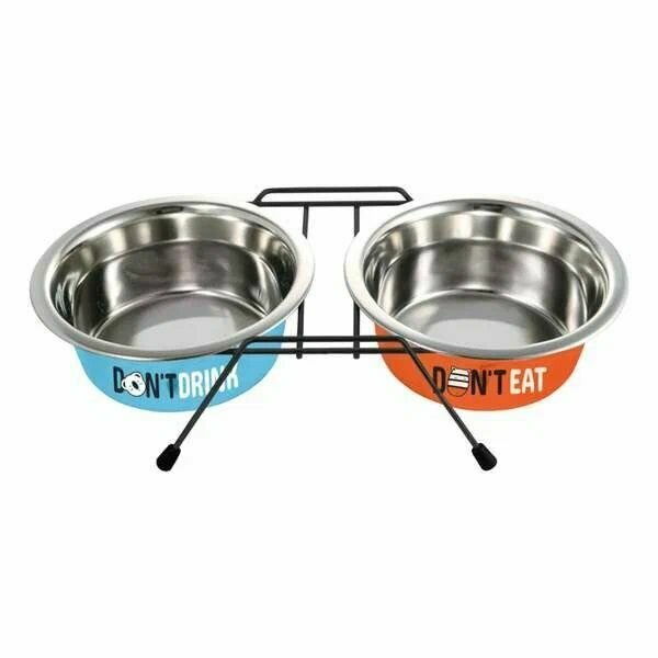 Triol Миски металлические Water&Food, на подставке, 2*0,4л