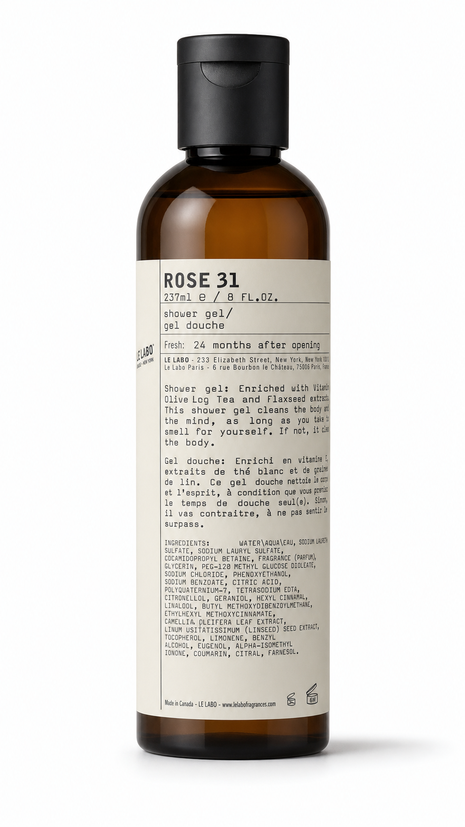Парфюмированный гель для душа Le Labo Rose 31 Shower Gel /237 мл/гр.