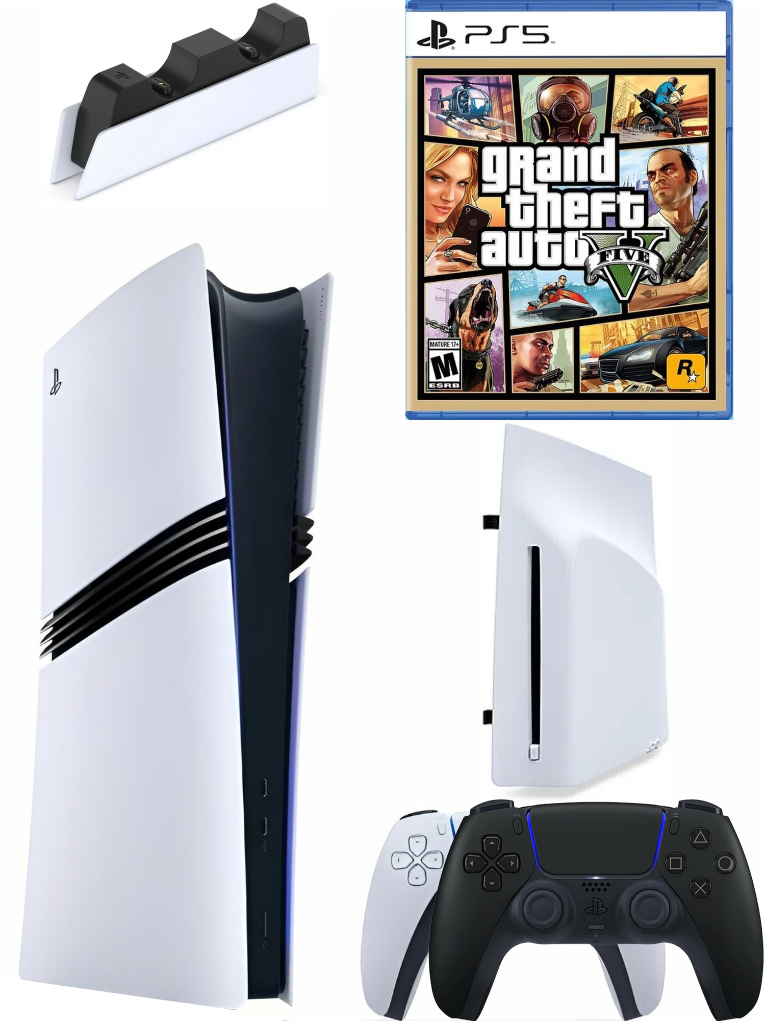 Игровая приставка Sony PS 5 Pro Digital Edition+Зарядная станция+ Дисковод +2-ой геймпад+GTA 5 ,2Tb SSD