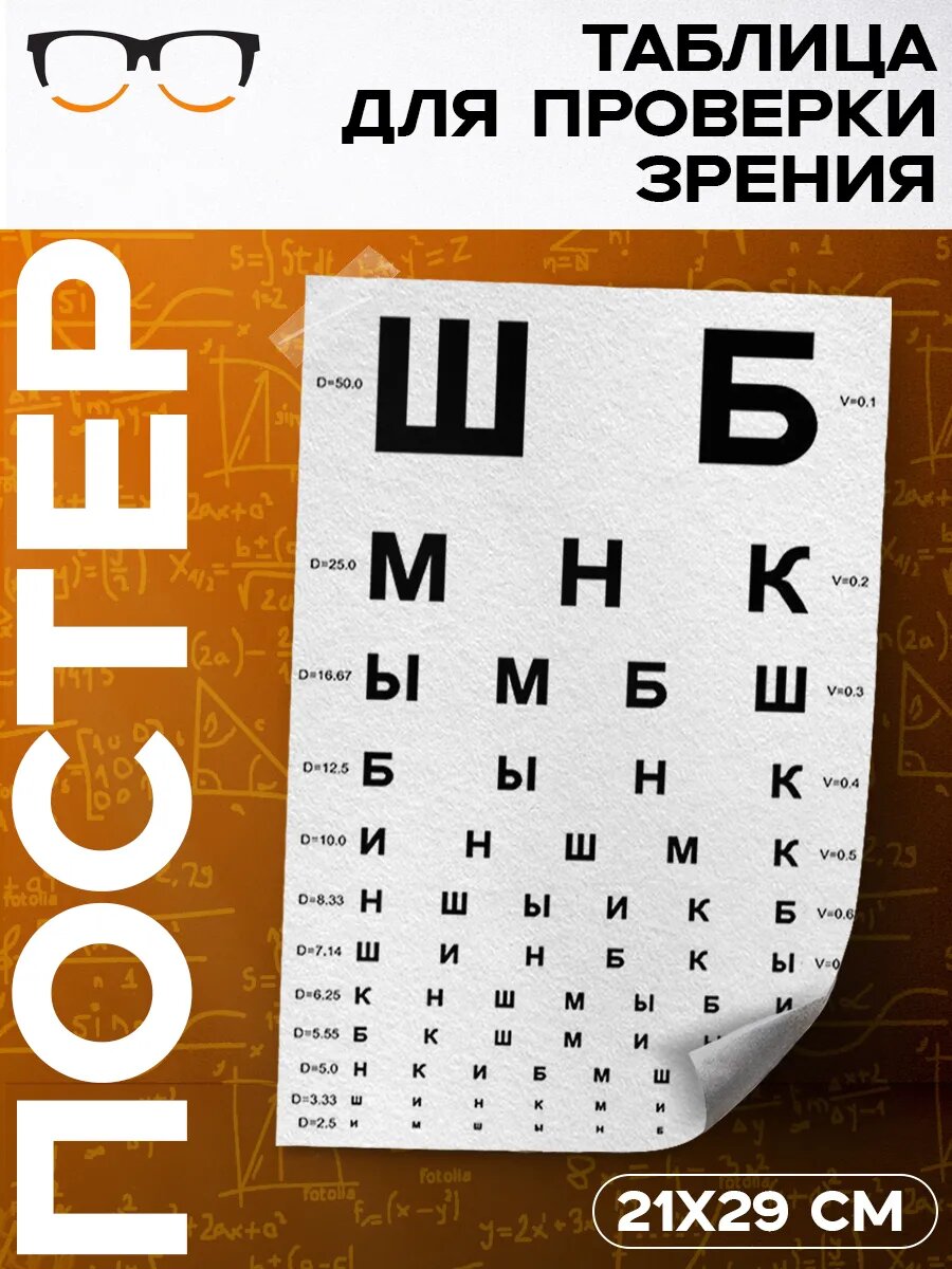 Постер Таблица для проверки зрения