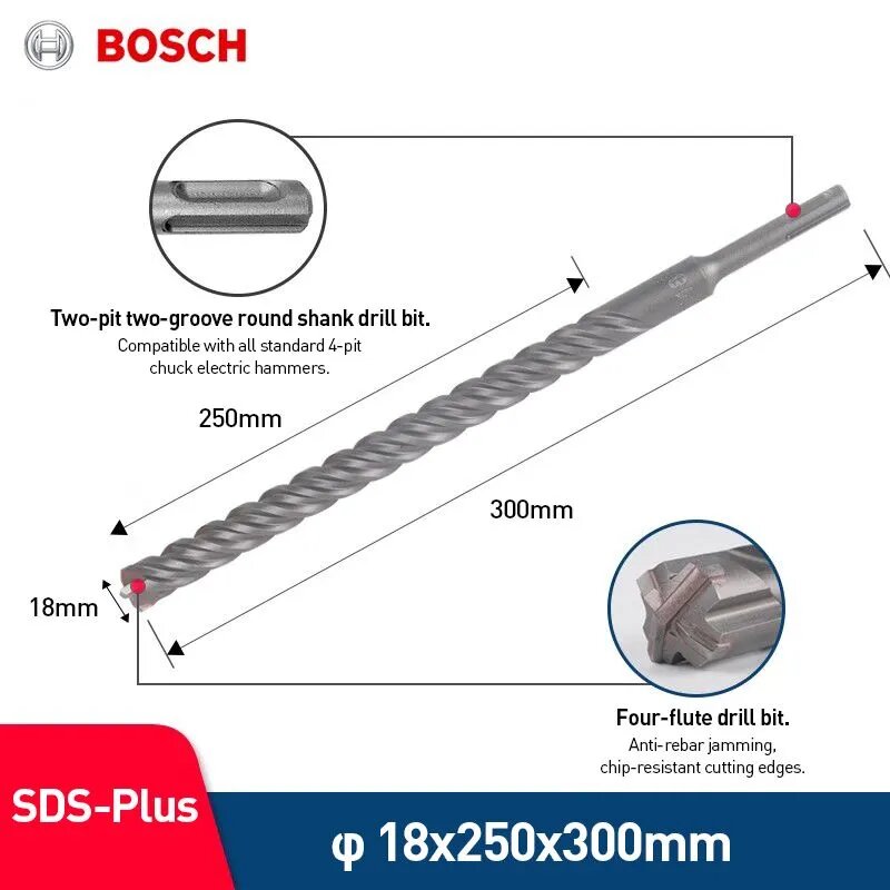 Сверло-перфоратор Bosch SDSP944, 18 x 250 x 300 мм