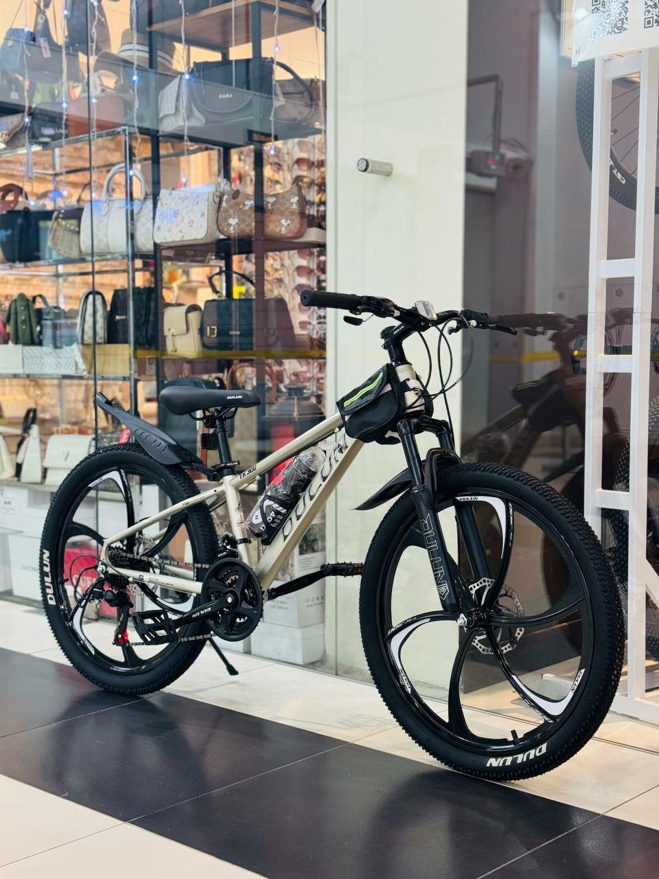 Велосипед подростковый горный скоростной на дисках DULUN 300 21s 24 дюймов / подростковый для прогулки велик светло серый