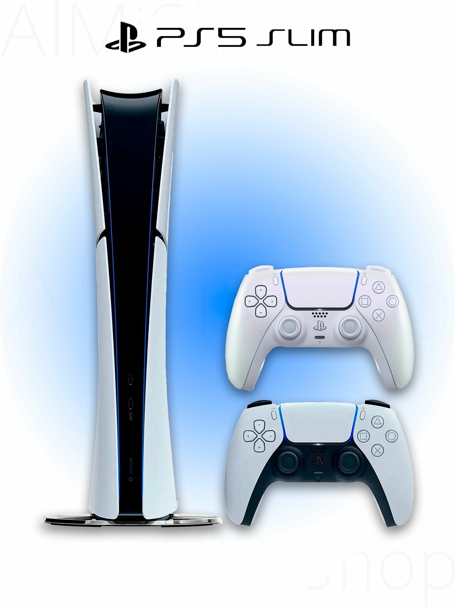 Игровая приставка Sony PlayStation 5 Slim Digital (без дисковода) 825Гб + 2 геймпад (жемчужный, Chroma Pearl)