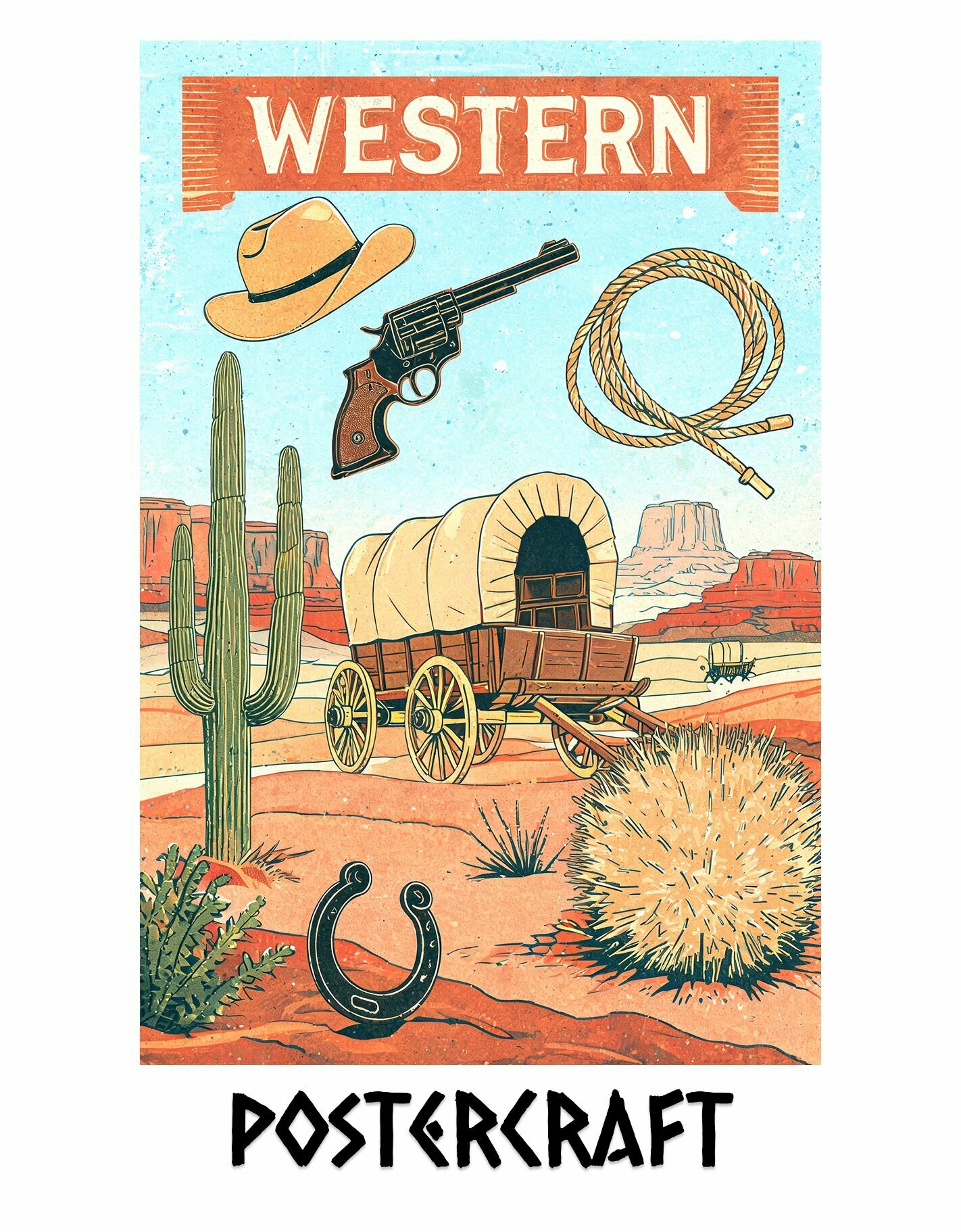 Постер 'Western" (Вестерн, Кино, Фильмы), 29.7х42см, А3, глянцевый