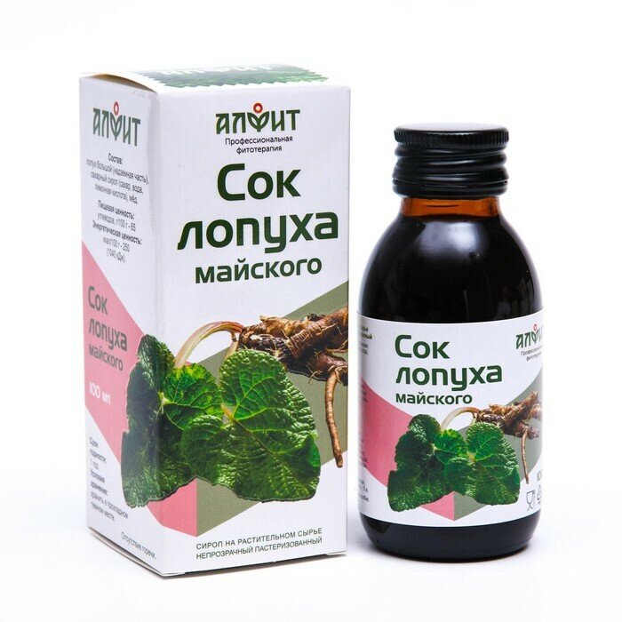 Сироп Алфит сок лопуха майского, 100 мл