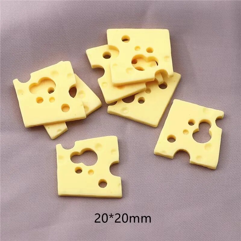 20 шт. миниатюрных фигур сыра из резины Желтый, slice