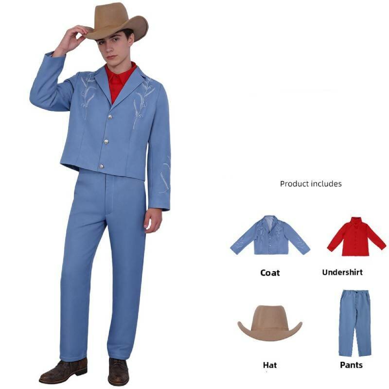 Full length dropout bear kigurumi onesie retro cowboy design celebrity cosplay halloween costume outfit style e-adult l