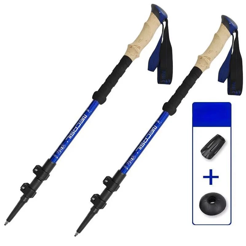Телескопические треккинговые палки 2 шт. темно-синий